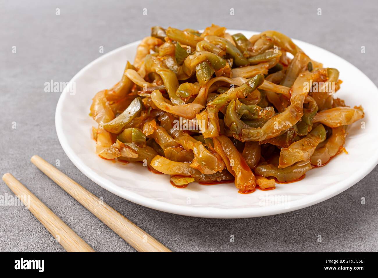 Spicy and crunchy Chinese side dish seasoned zhacai pickles Stock Photo ...