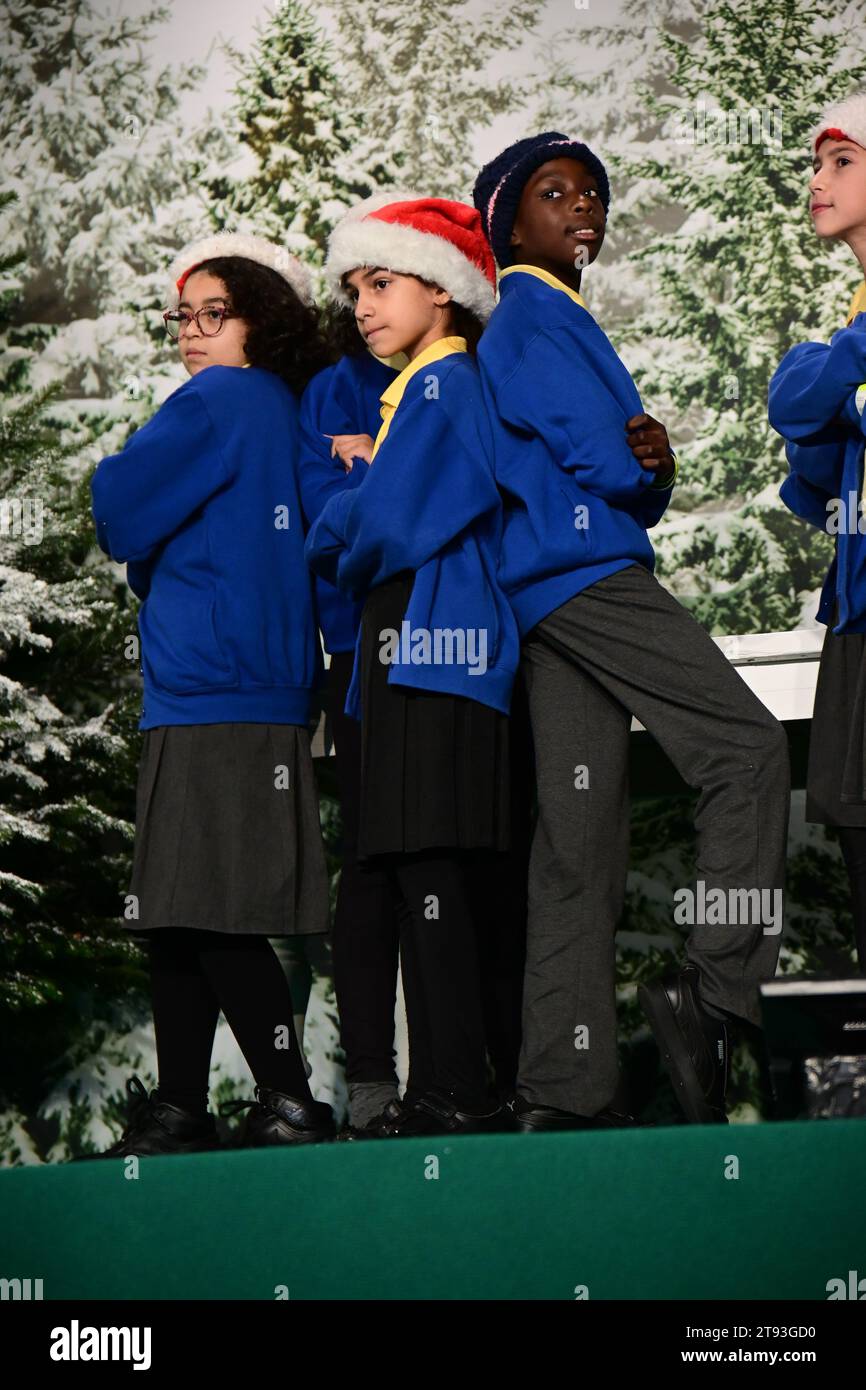 London, UK. 22nd Nov, 2023. Mama G presenter at the Avonmore Primary ...