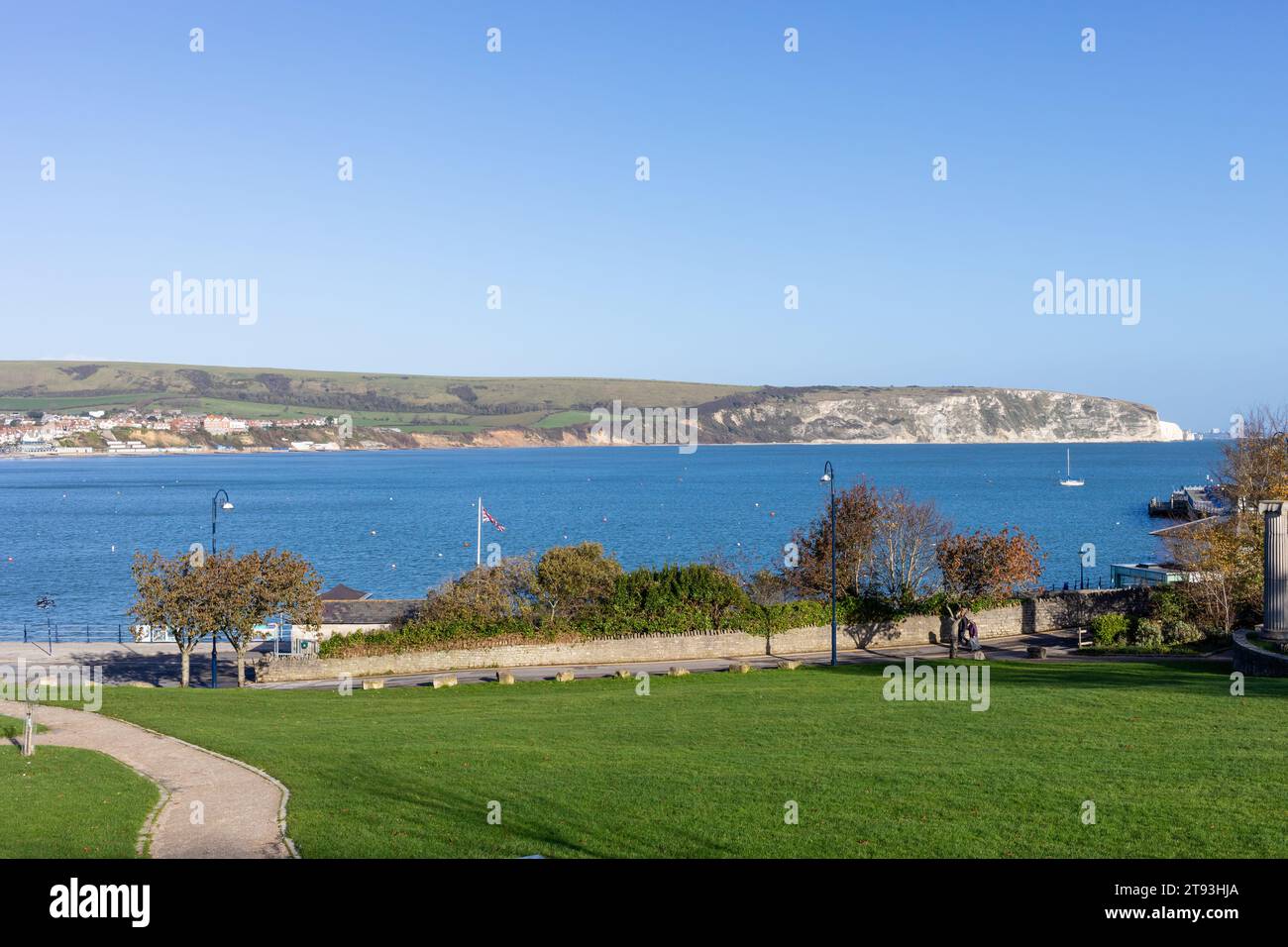 View of Swanage Bay in autumn. Dorset, England, UK Stock Photo - Alamy