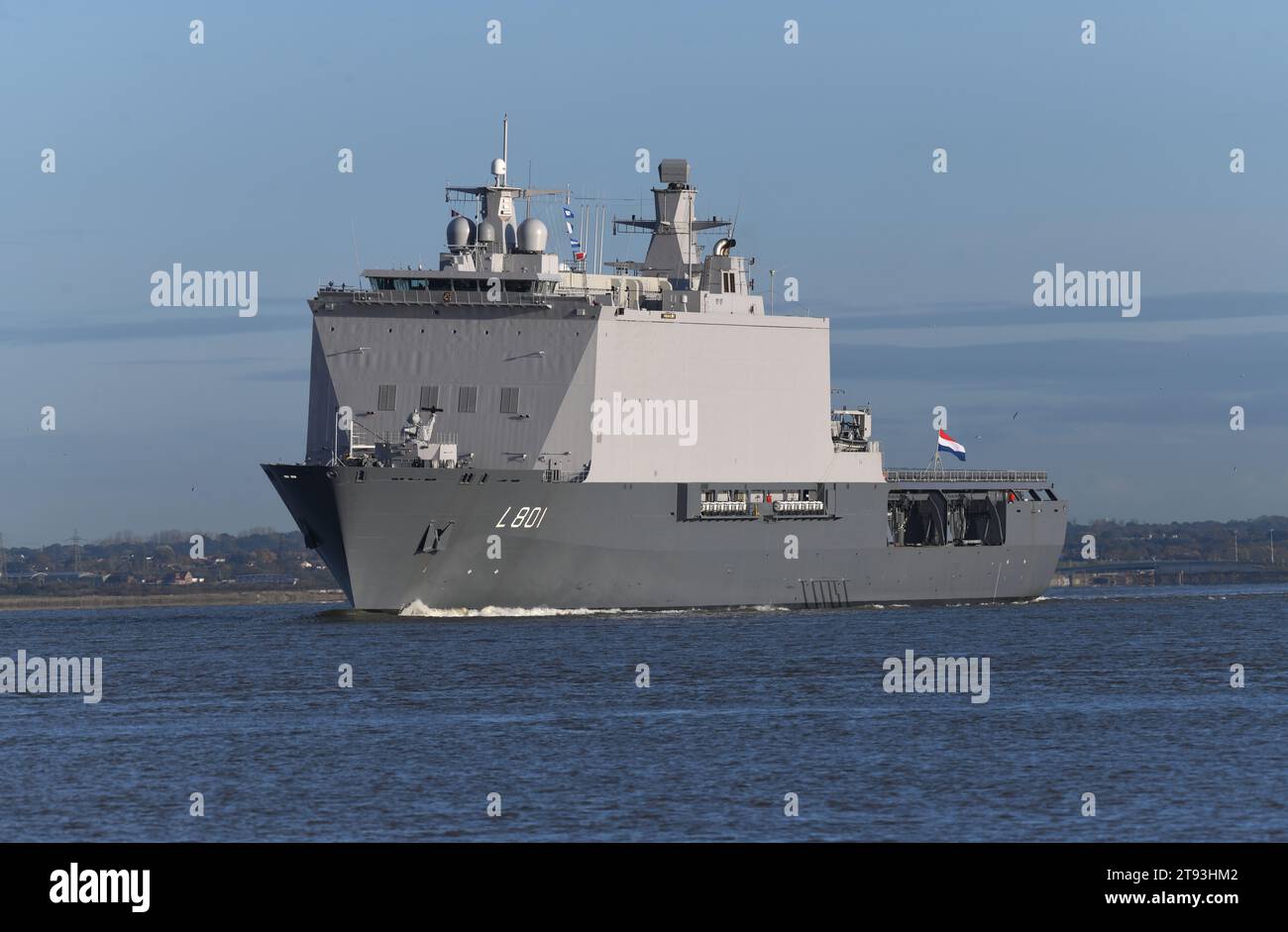 Royal Netherlands Navy warship HNLMS Johan de Witt is pictured inbound for a weekend stay at ...
