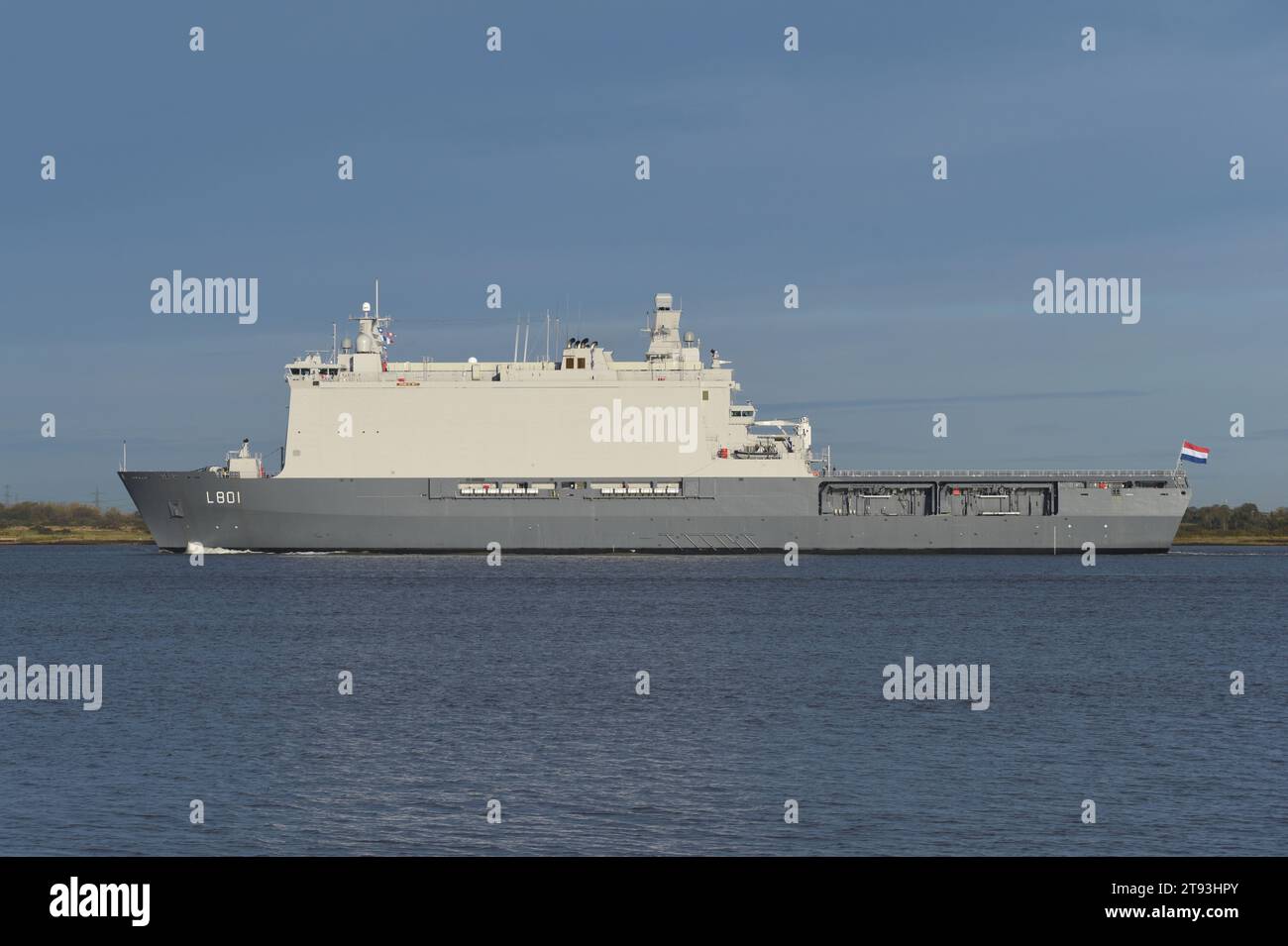 Royal Netherlands Navy warship HNLMS Johan de Witt is pictured inbound for a weekend stay at ...