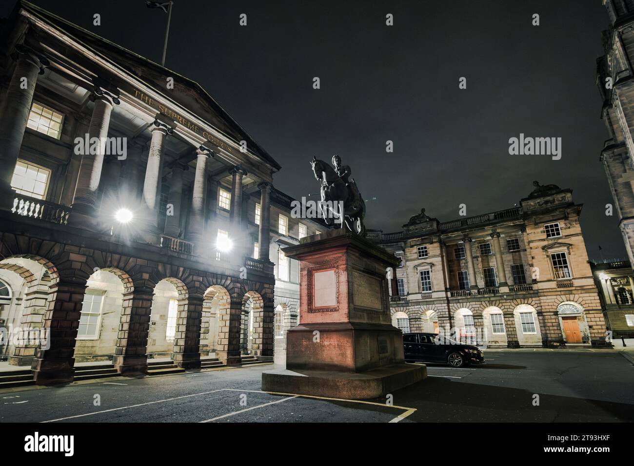 Night view of Court of Session and Supreme Courts in Parliament Square ...