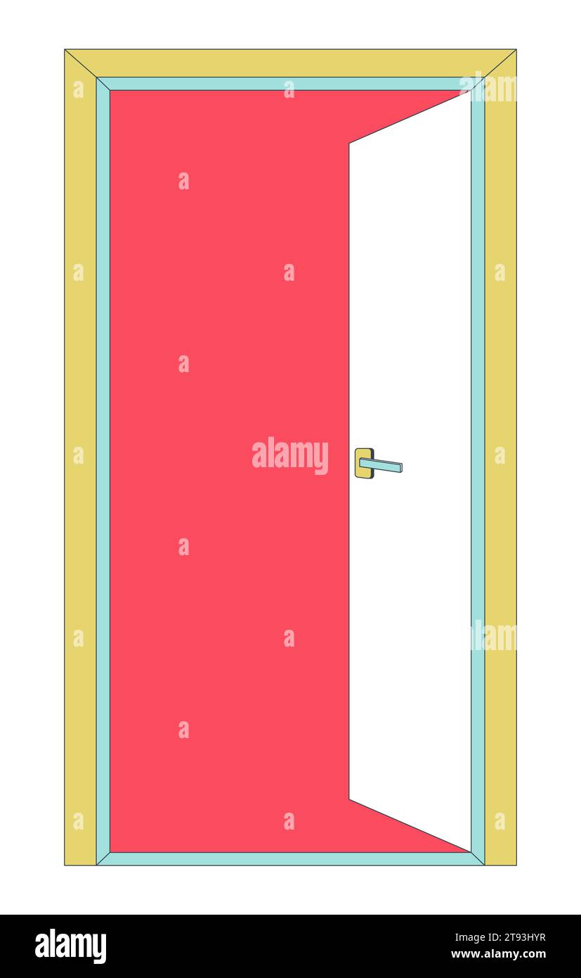 Open door 2D linear cartoon object Stock Vector Image & Art - Alamy