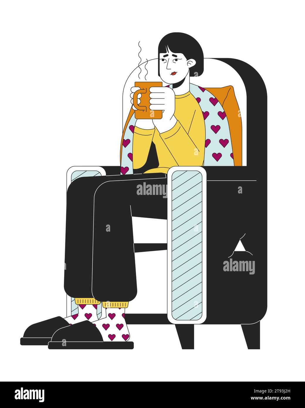 Sick woman home in Stock Vector Images - Alamy