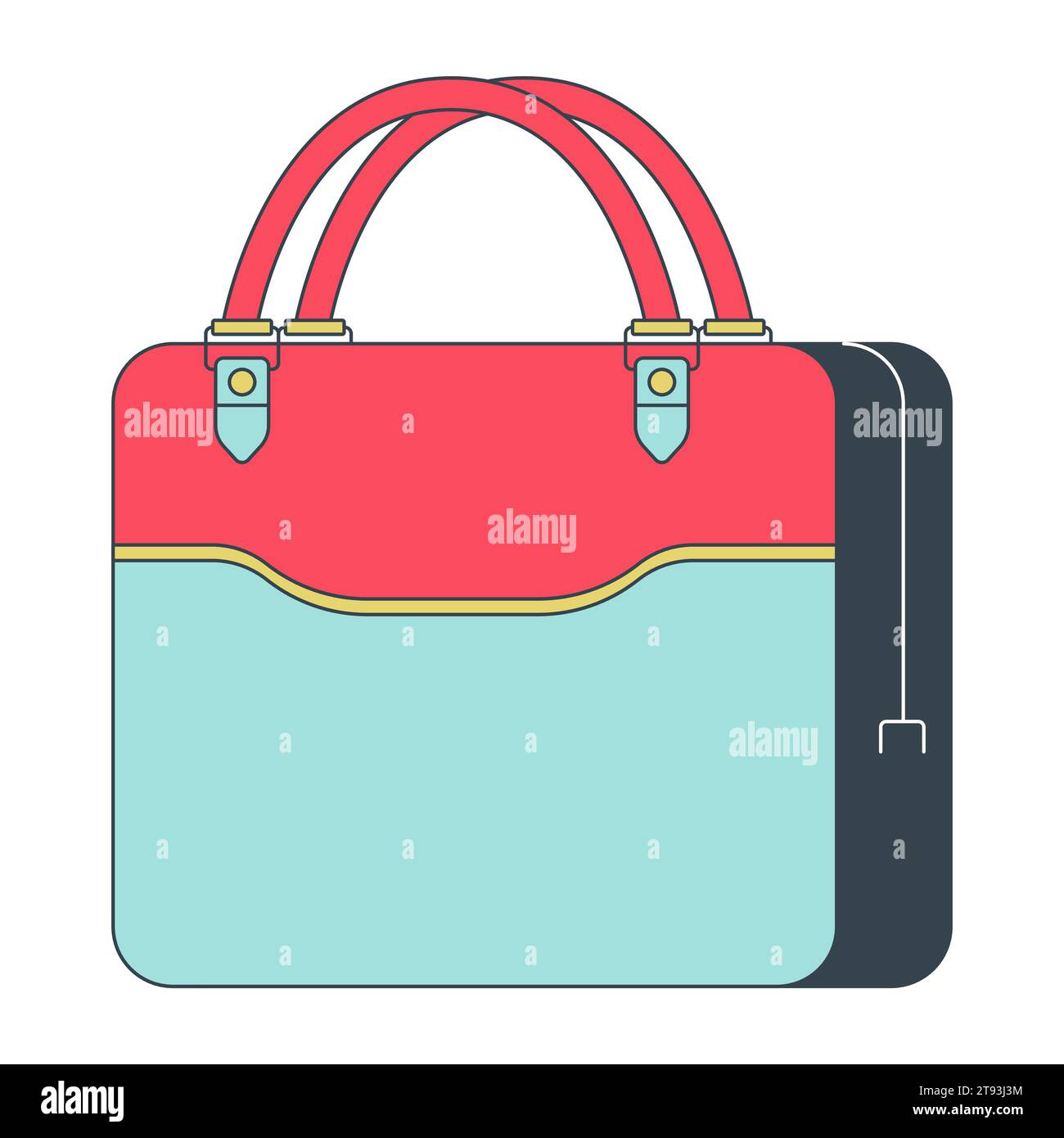 Briefcase bag 2D linear cartoon object Stock Vector Image & Art - Alamy