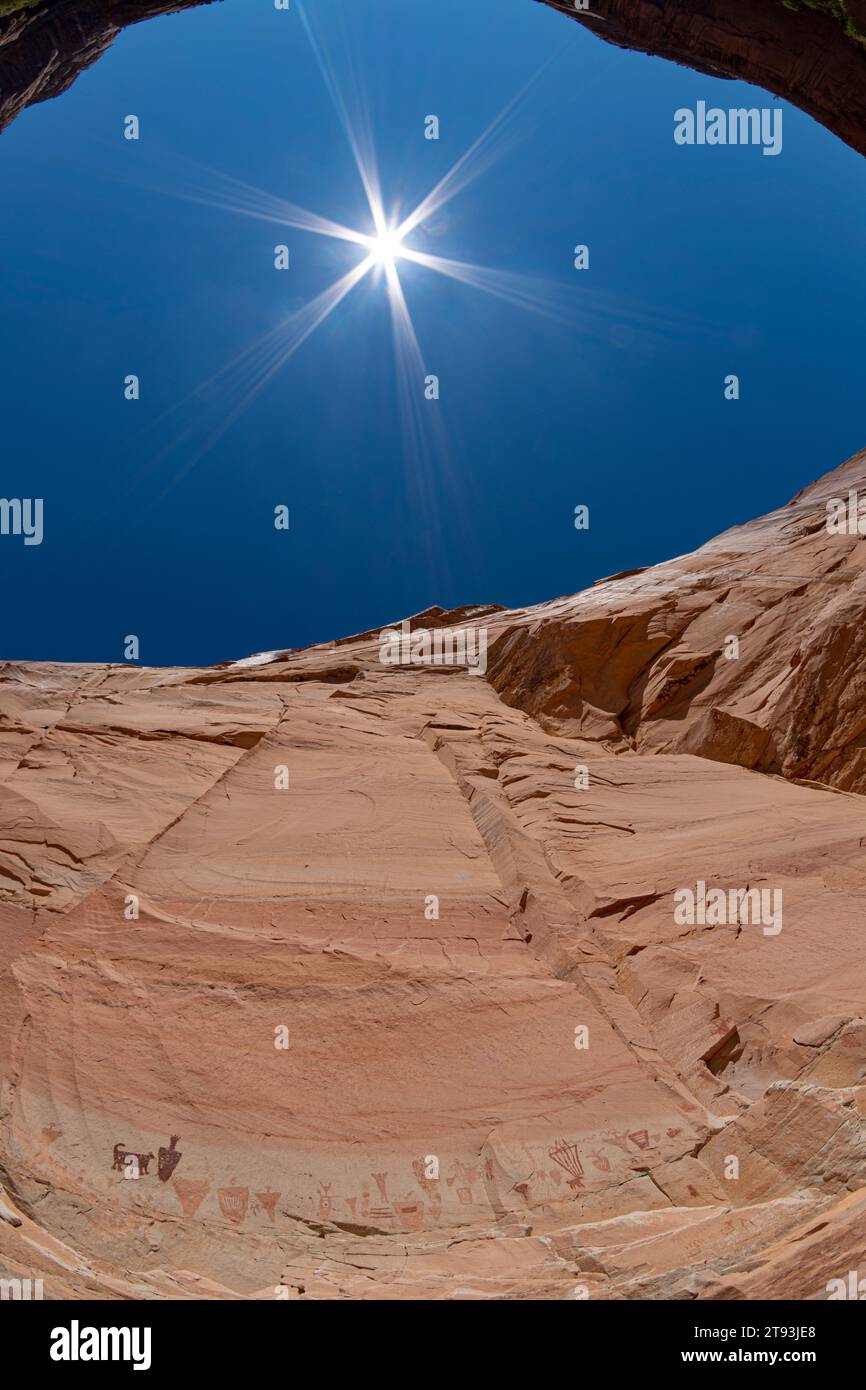 Pictographs, Horseshoe Shelter section, Horseshoe Canyon, Canyonlands ...