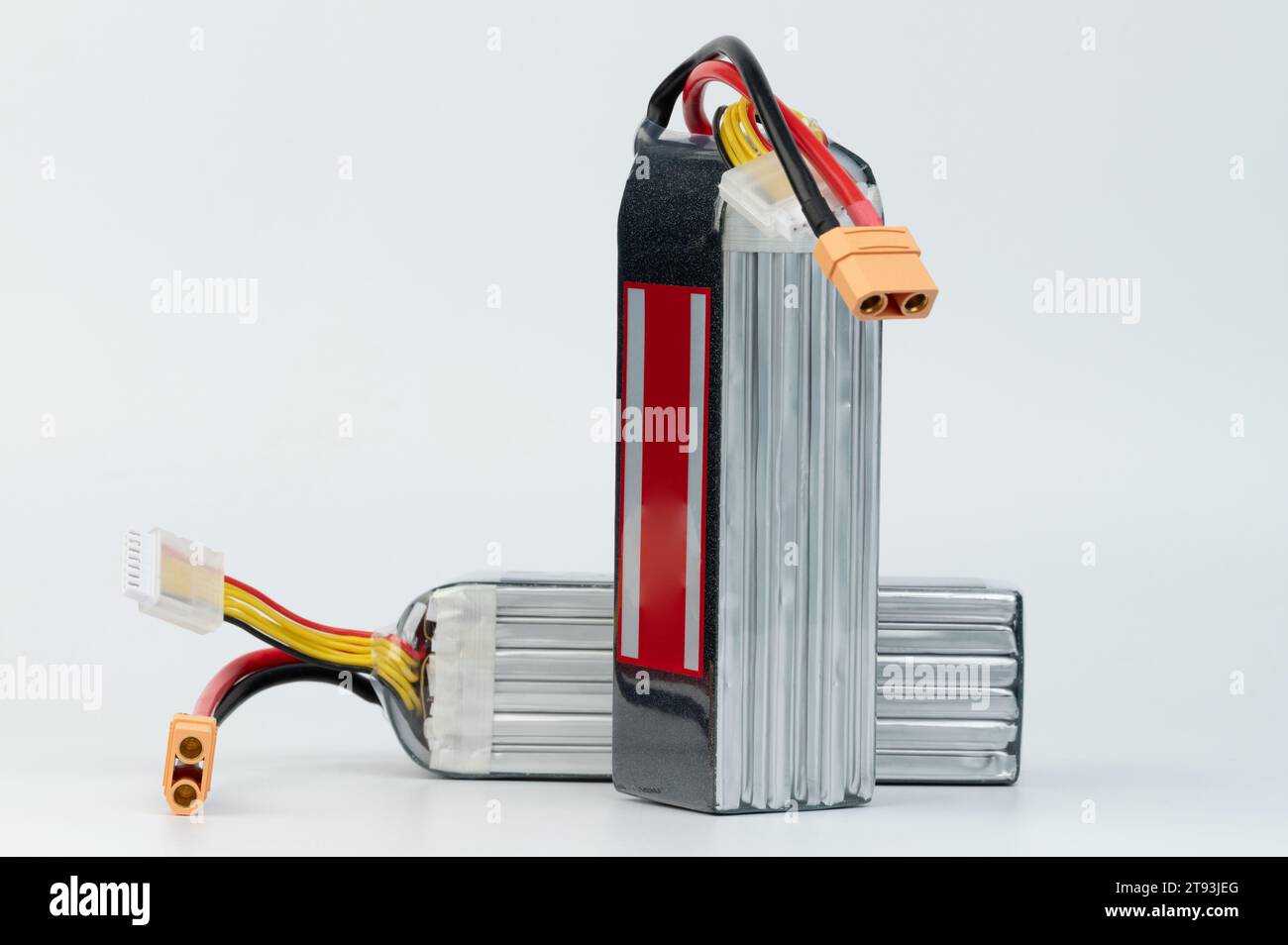 Li-ion high power batteries isolated on white studio background Stock ...