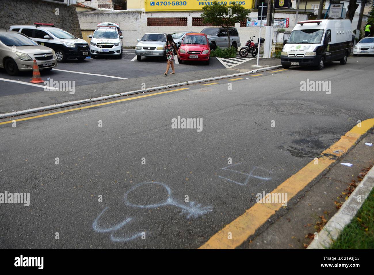 Police car spray-painted with Nazi swastika in Sao Paulo, Brazil Stock ...