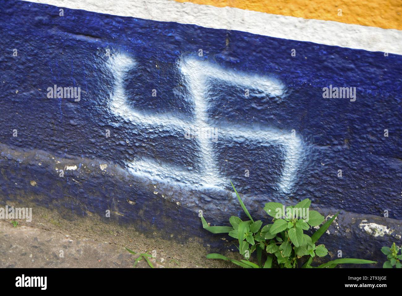 Police car spray-painted with Nazi swastika in Sao Paulo, Brazil Stock ...