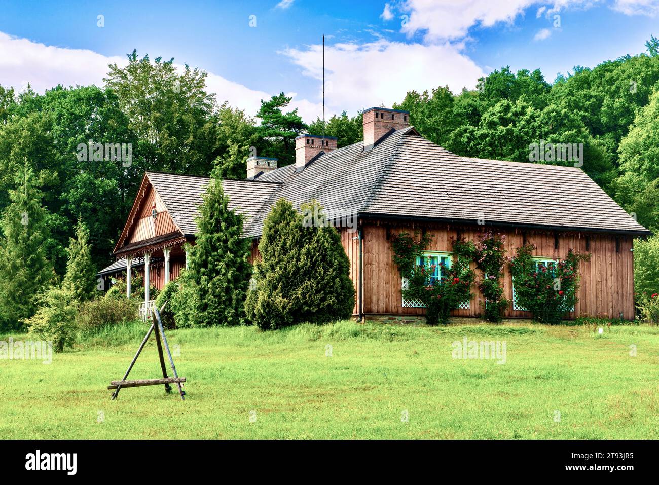 Summer landscape on the territory of the Museum of Folk Architecture in ...