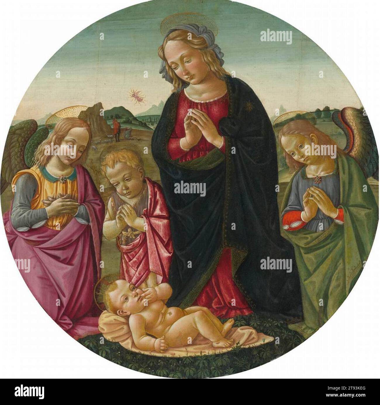 Madonna and child with st john the baptist and angels hi-res stock photography and images - Alamy