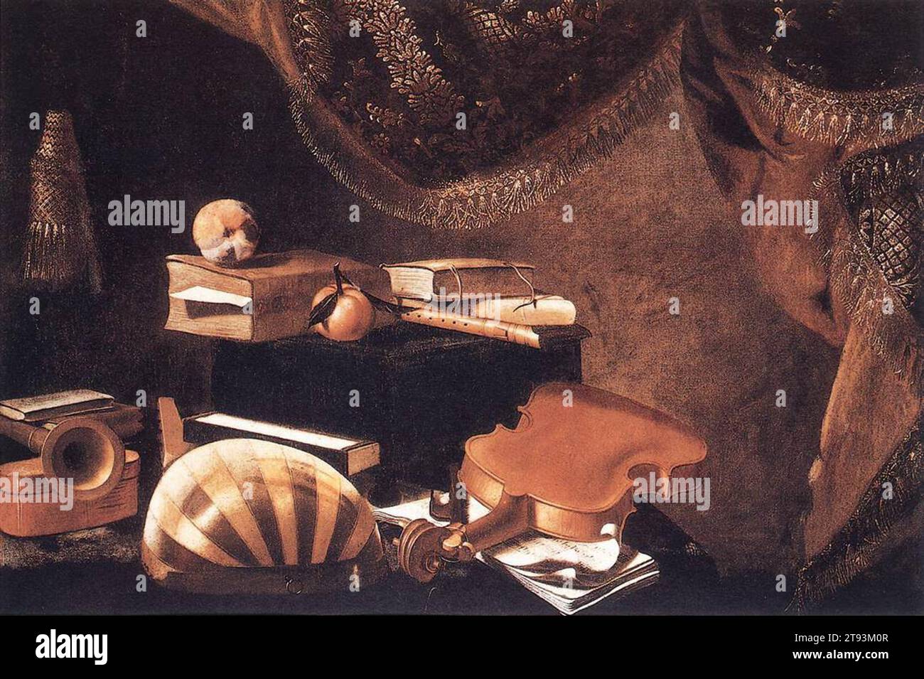 Still-Life with Musical Instruments c. 1650 by Evaristo Baschenis Stock ...
