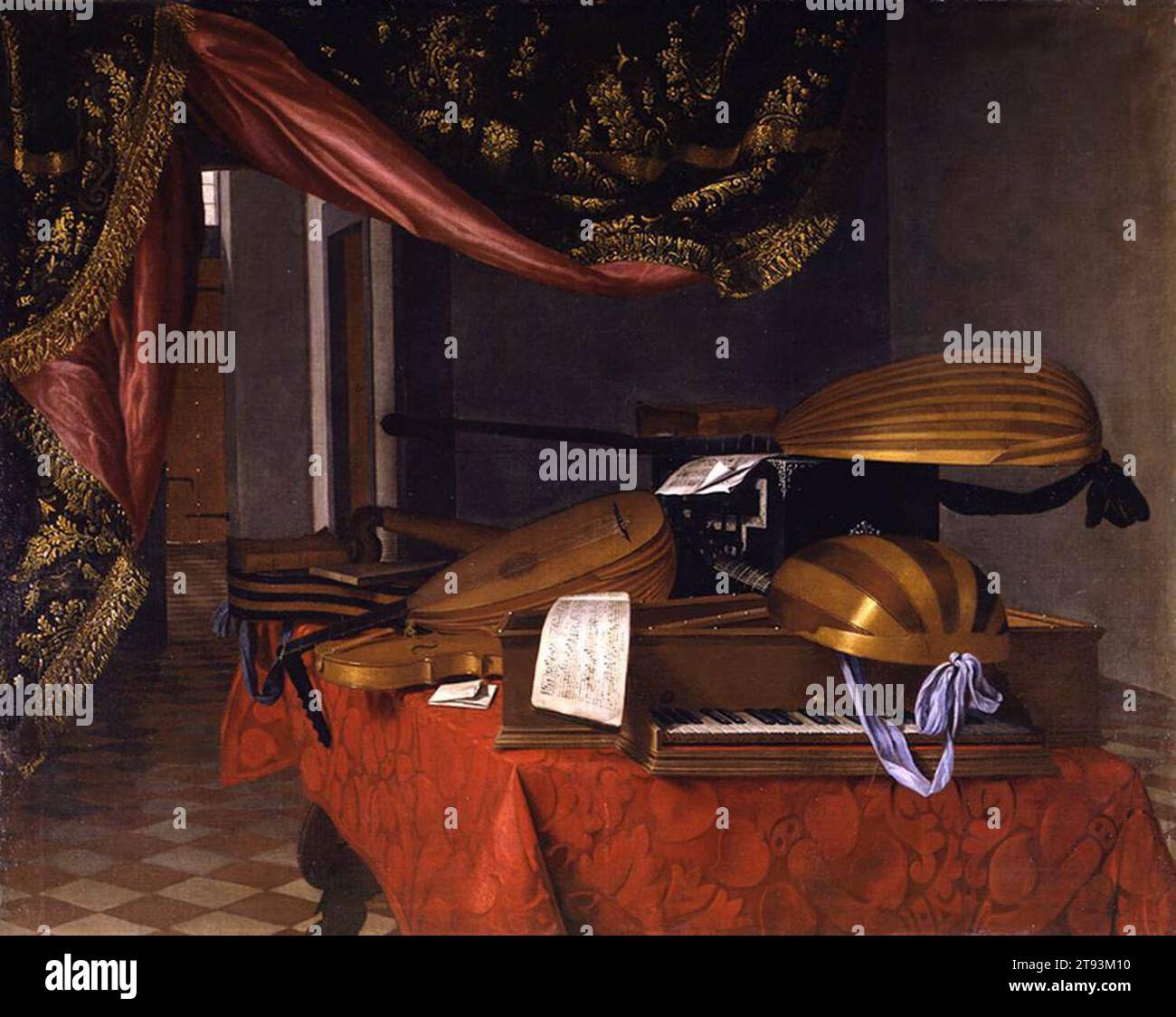 Still-Life with Musical Instruments in an Interior - by Evaristo ...