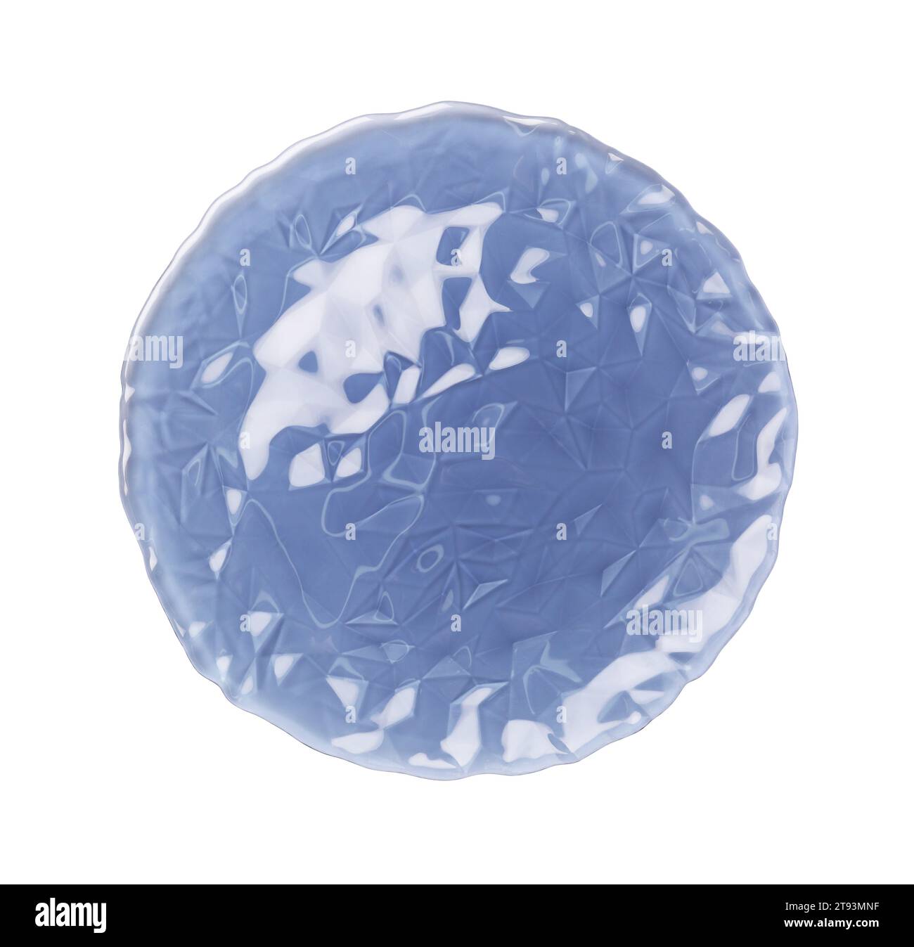 One clean plate isolated on white, top view. Glass dinnerware Stock ...