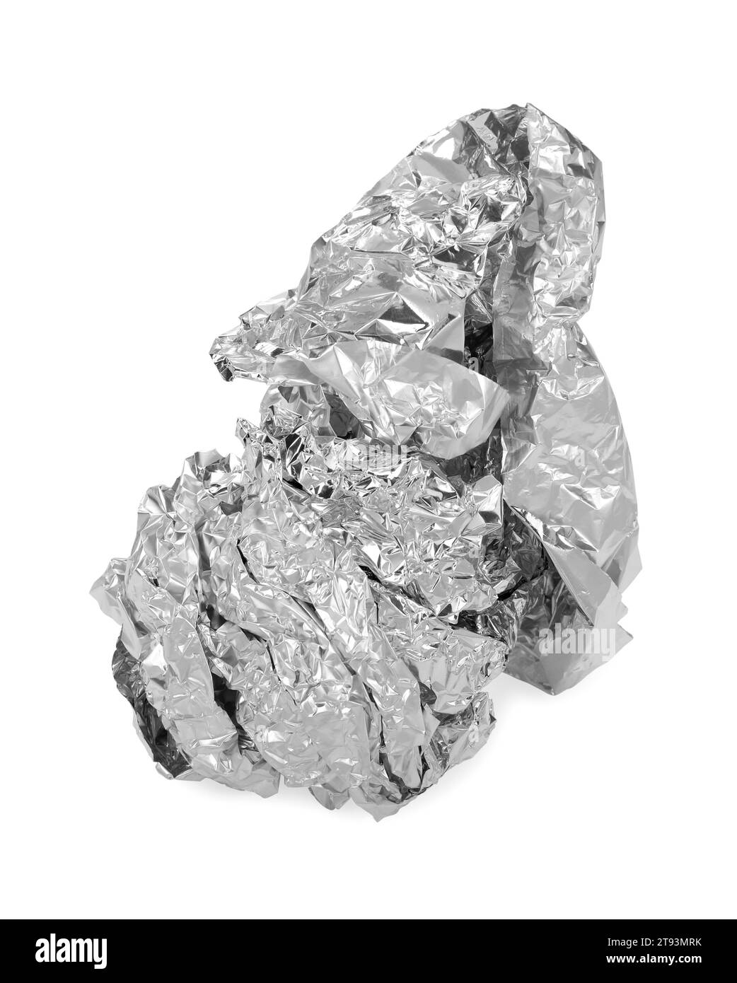 Crumpled piece of aluminum foil isolated on white Stock Photo - Alamy