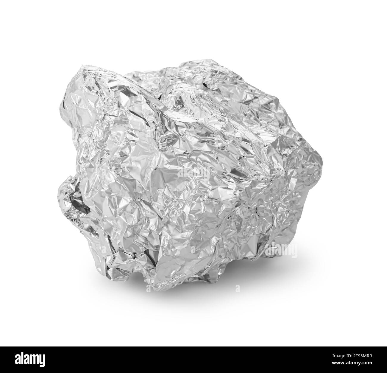 Ball of crumpled aluminum foil isolated on white Stock Photo - Alamy