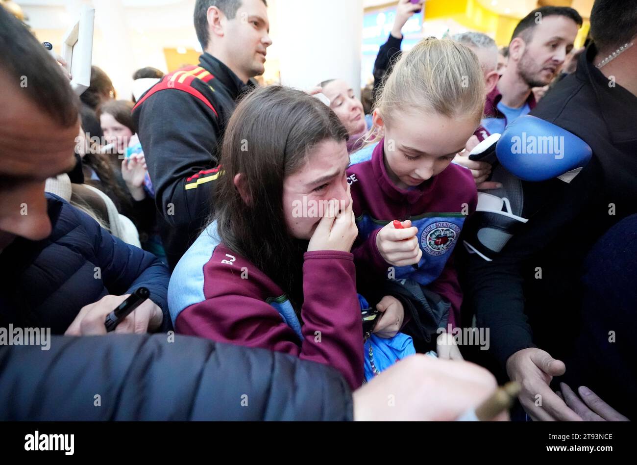 A young fan in tears after meeting Katie Taylor after a public workout ...