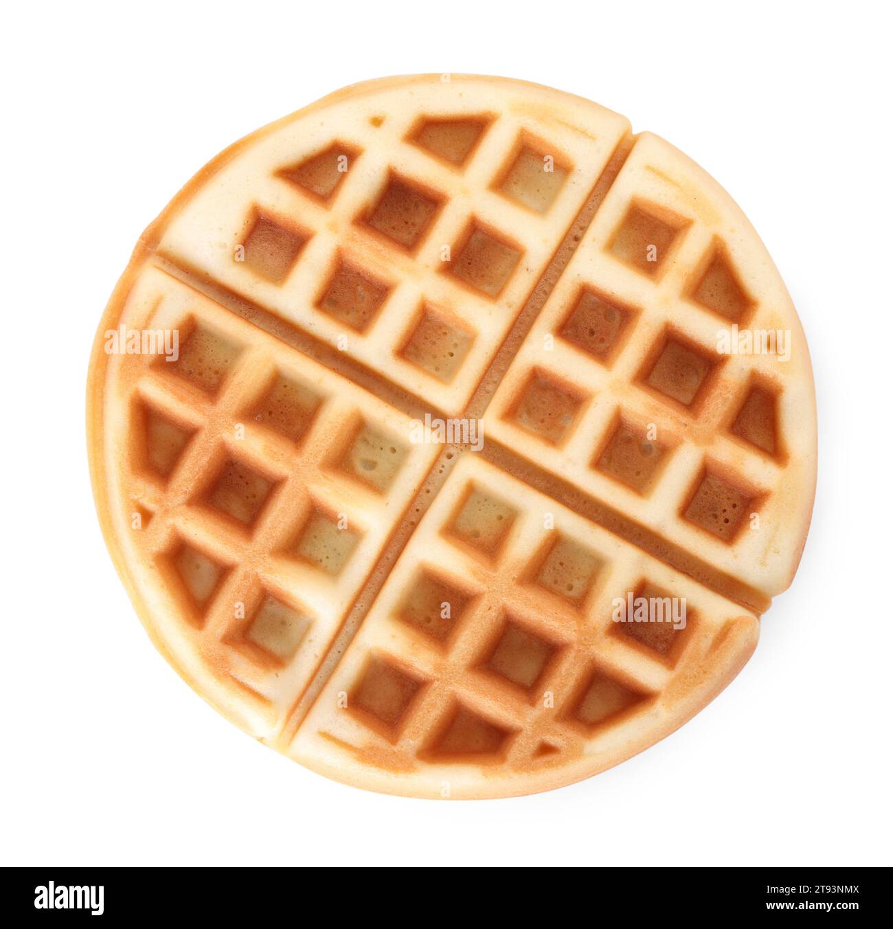 One tasty Belgian waffle isolated on white Stock Photo - Alamy