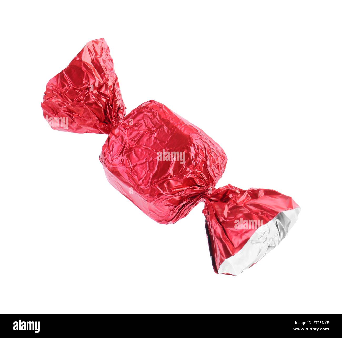 Tasty candy in red wrapper isolated on white Stock Photo - Alamy