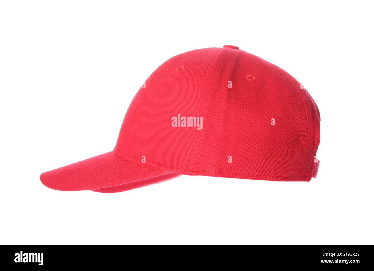 Stylish red baseball cap isolated on white Stock Photo - Alamy
