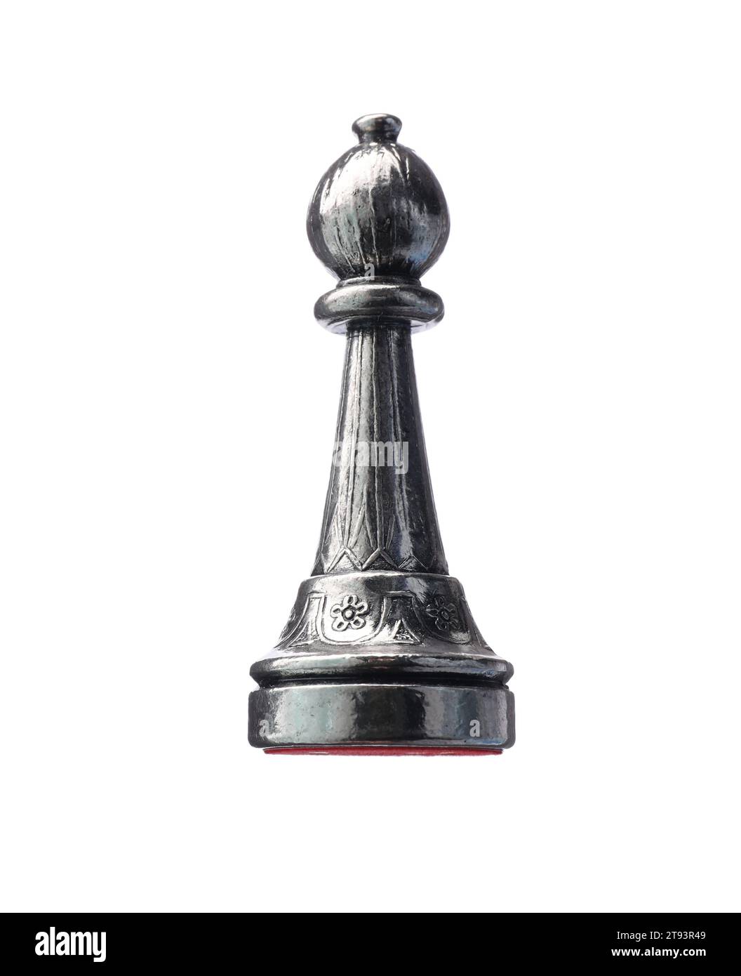 One black chess bishop isolated on white Stock Photo - Alamy