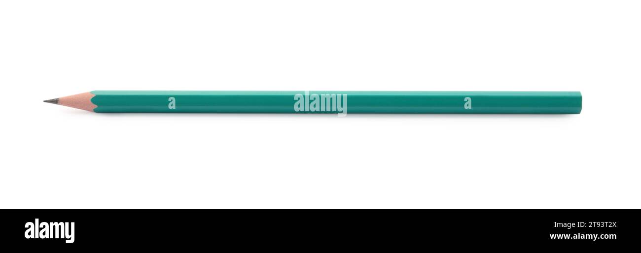 One sharp graphite pencil isolated on white Stock Photo - Alamy