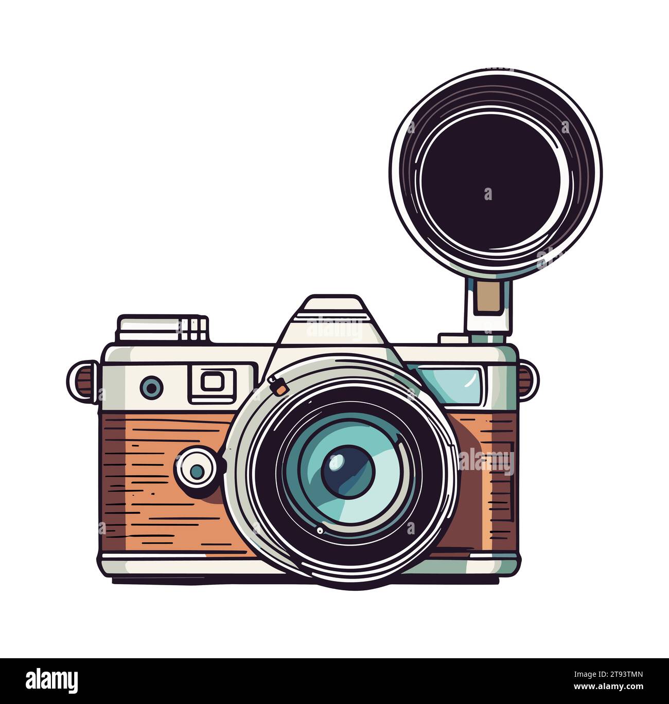 Vintage Photo Camera Hand Drawn vector Isolated Stock Vector Image ...