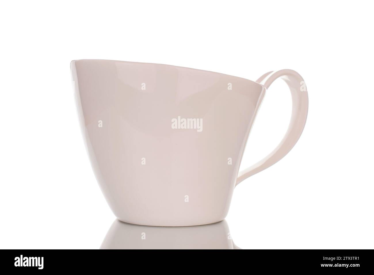 One ceramic white cup, macro, isolated on white background Stock Photo ...