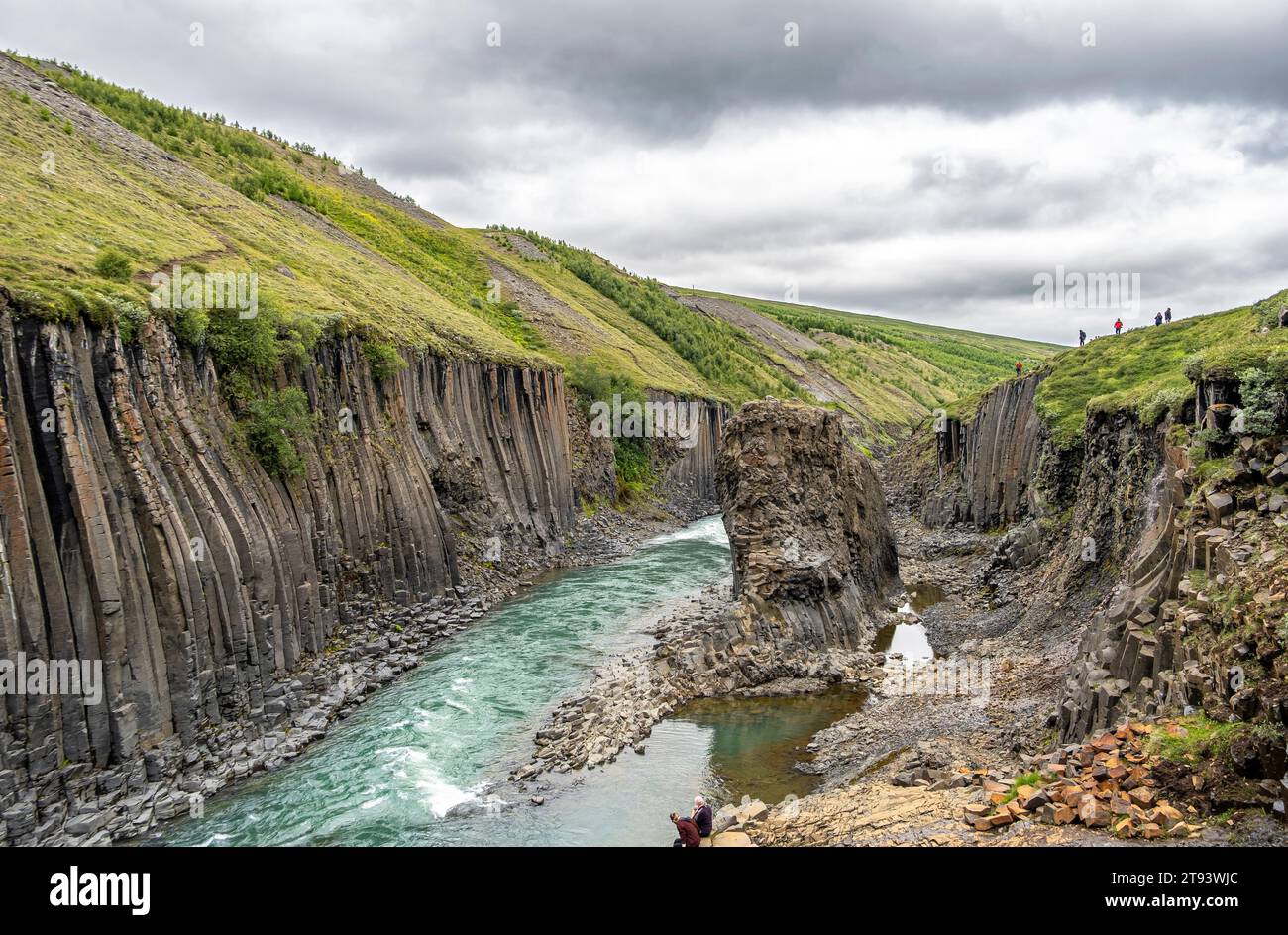 Jokla River cuts through the Studlagil canyon and passes by the ...
