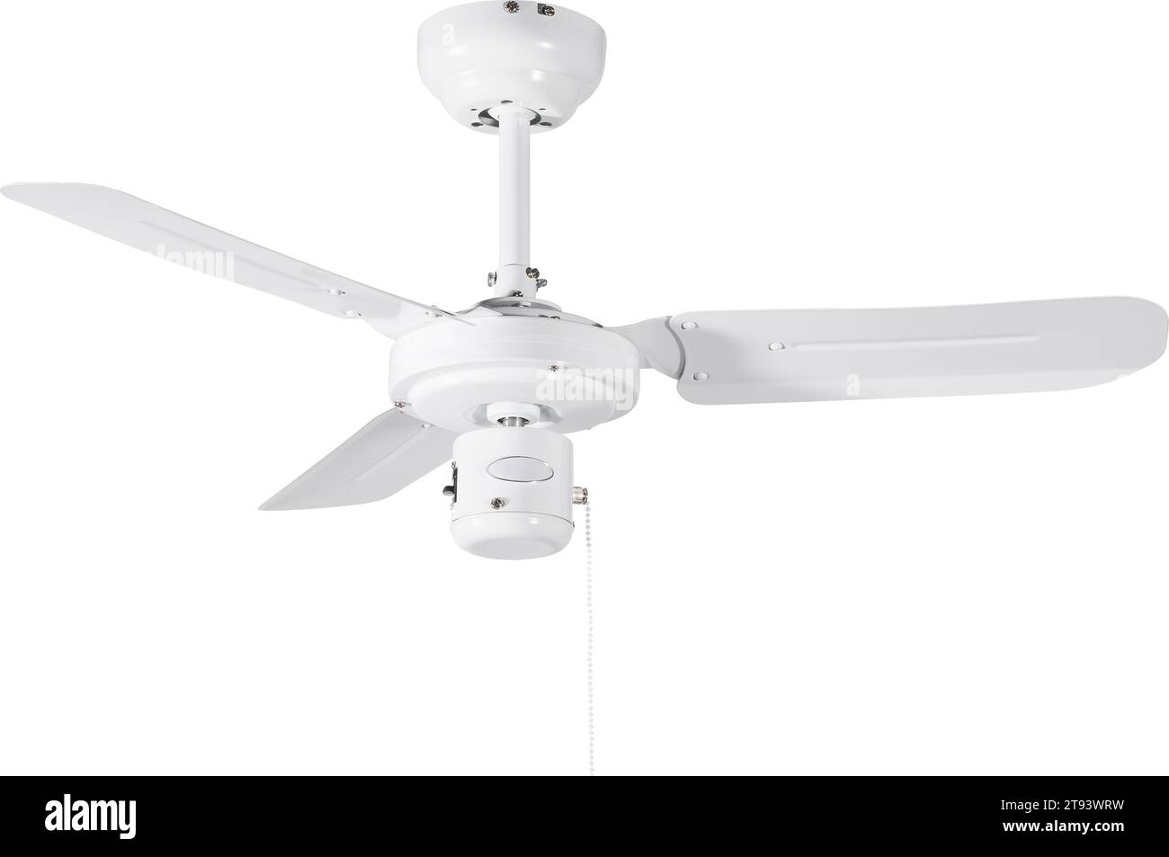 Classic White Ceiling Fan on isolated White Background Stock Photo - Alamy