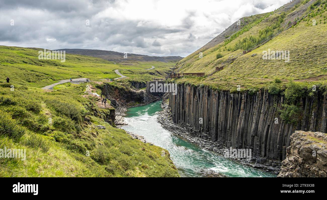 Studlagil canyon hexagonal basalt columns hi-res stock photography and ...