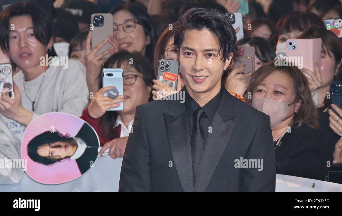Yokohama, Japan. 22nd Nov, 2023. Japanese actor and singer Tomohisa ...