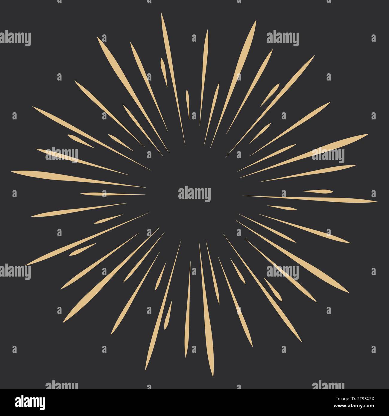Golden Fireworks, rays, sunburst frames circle border decoration ...