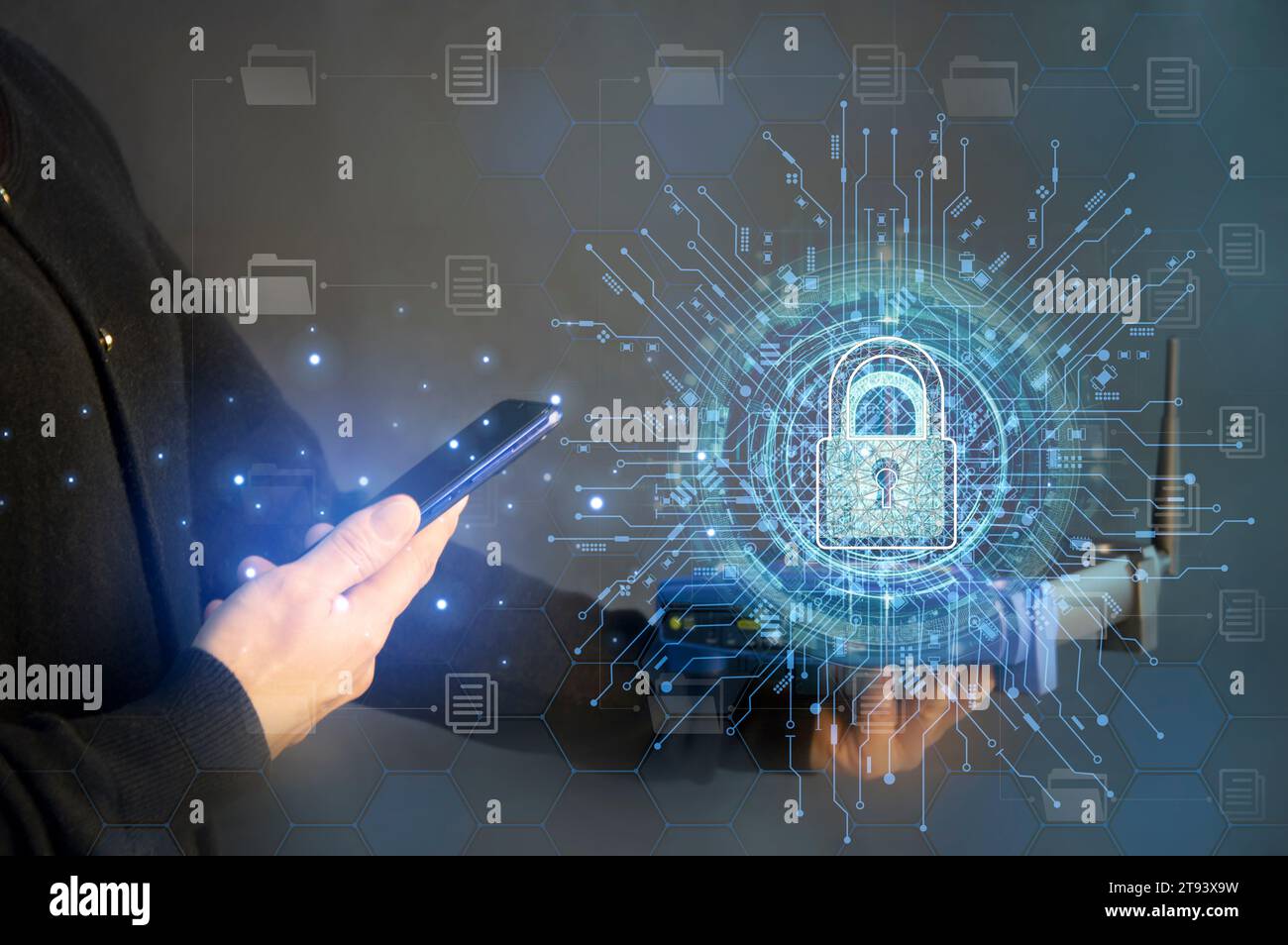 cybersecurity concept, user privacy security and encryption, secure internet access Future ...