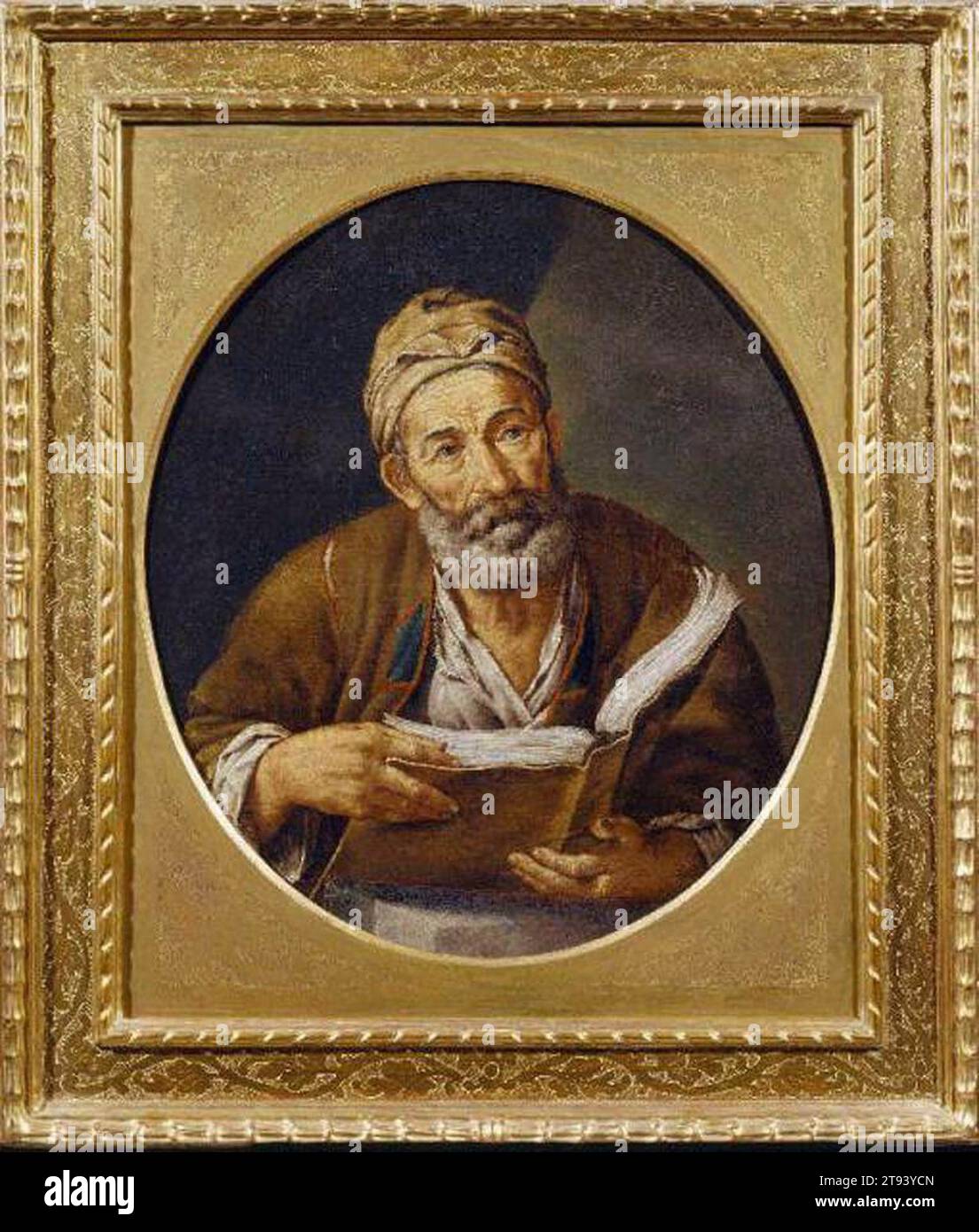 Old Philosopher with a Book 1670-74 by Pietro Bellotti Stock Photo - Alamy
