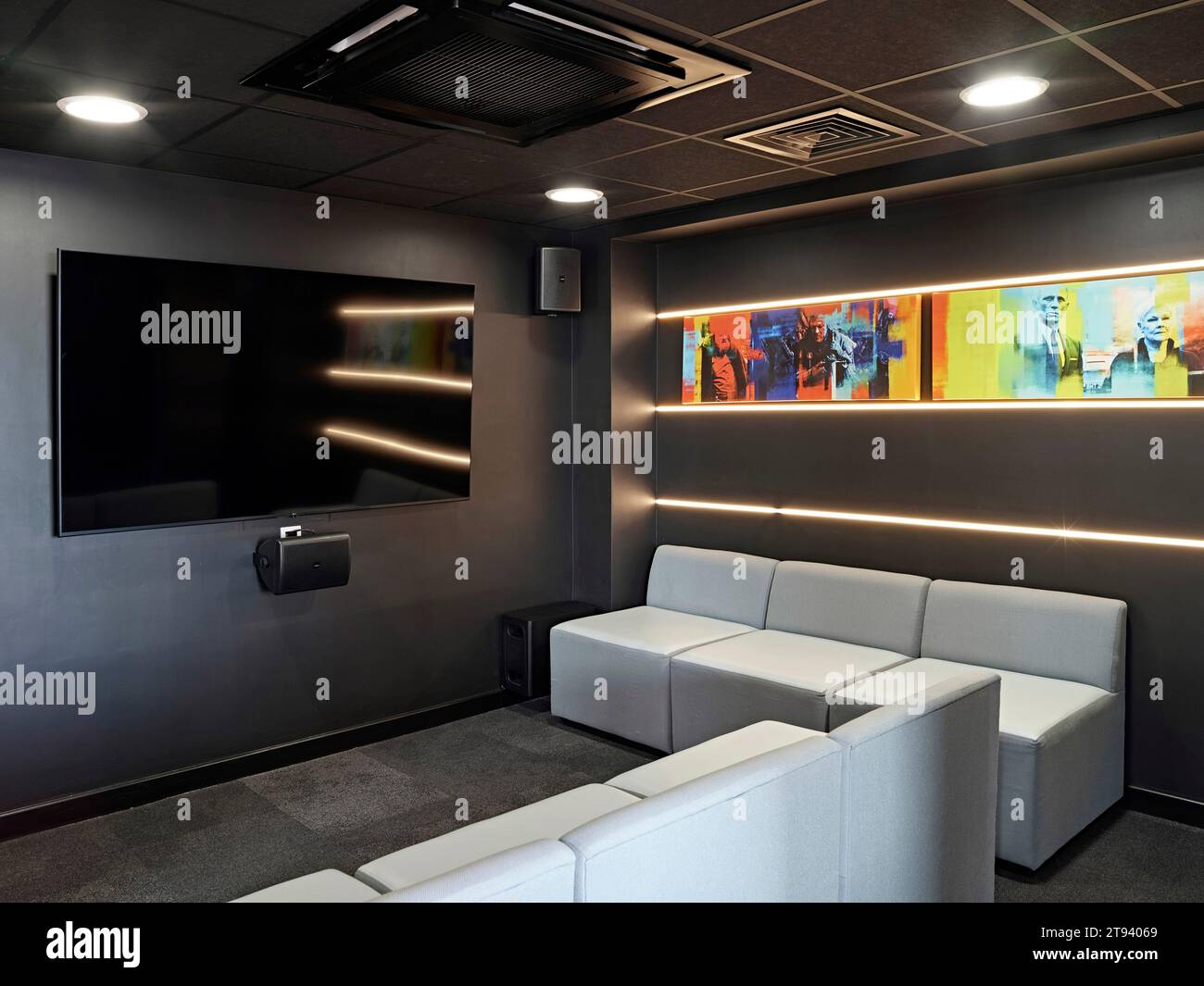 Private cinema. Altus House, Leeds, United Kingdom. Architect: O ...