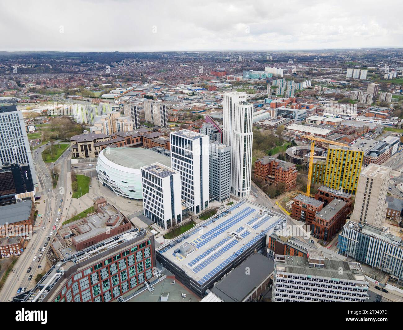 Bird's eye view of city. Altus House, Leeds, United Kingdom. Architect ...