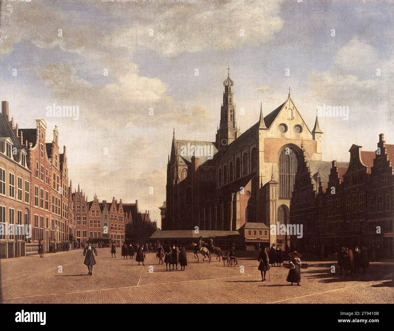 The Market Square at Haarlem with the St Bavo 1696 by Gerrit Adriaensz ...