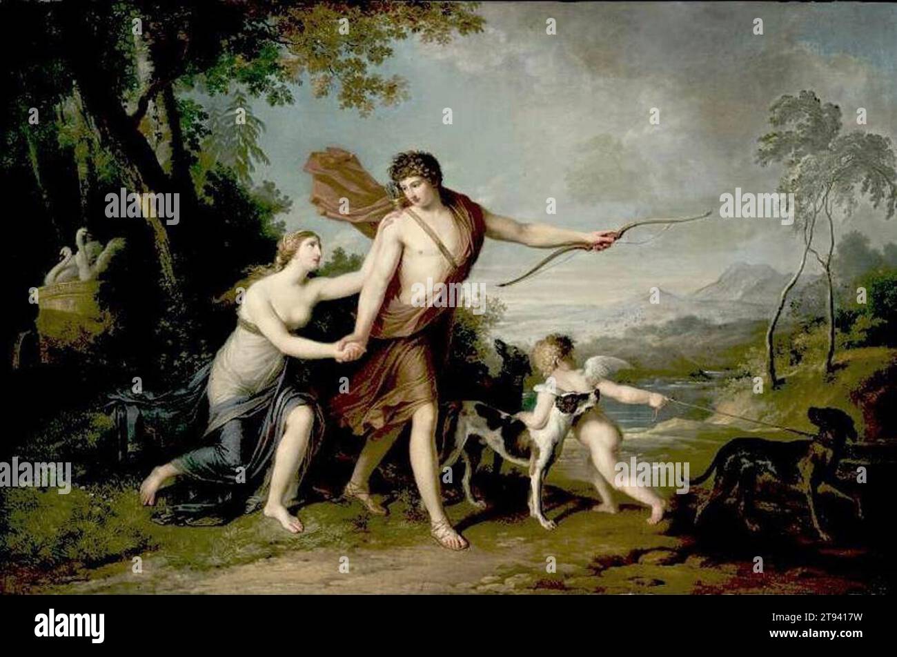 Venus and Adonis - by Augustin Van Den Berghe Stock Photo - Alamy