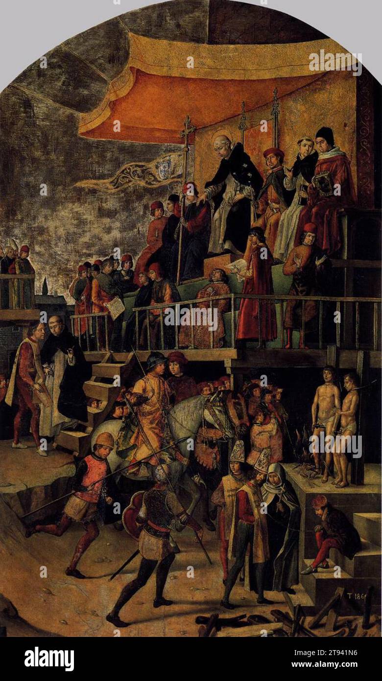 Burning of the Heretics (Auto-da-fé) c. 1500 by Pedro Berruguete Stock ...