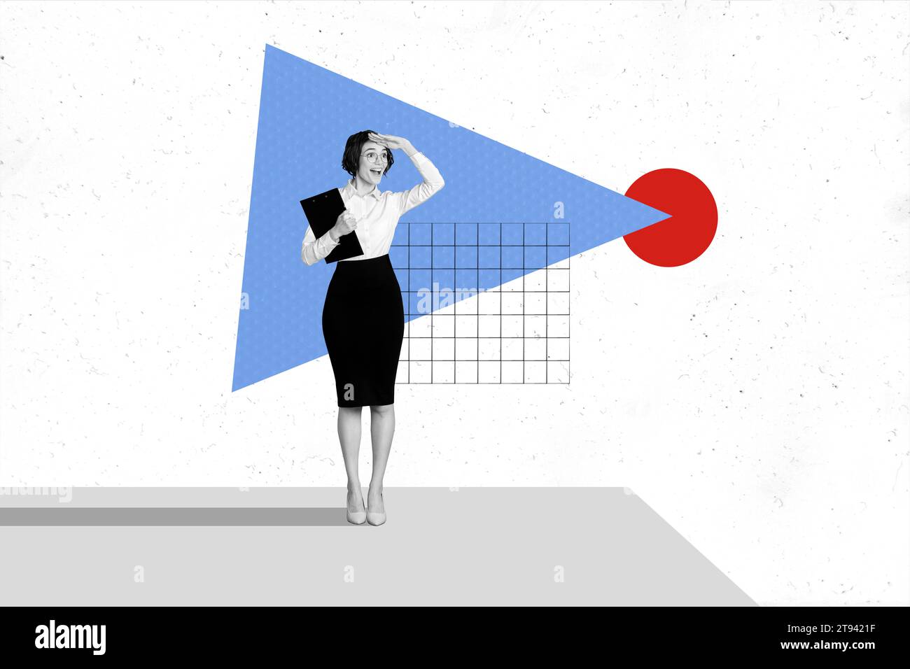 Artwork creative template collage of business lady in formal wear ...