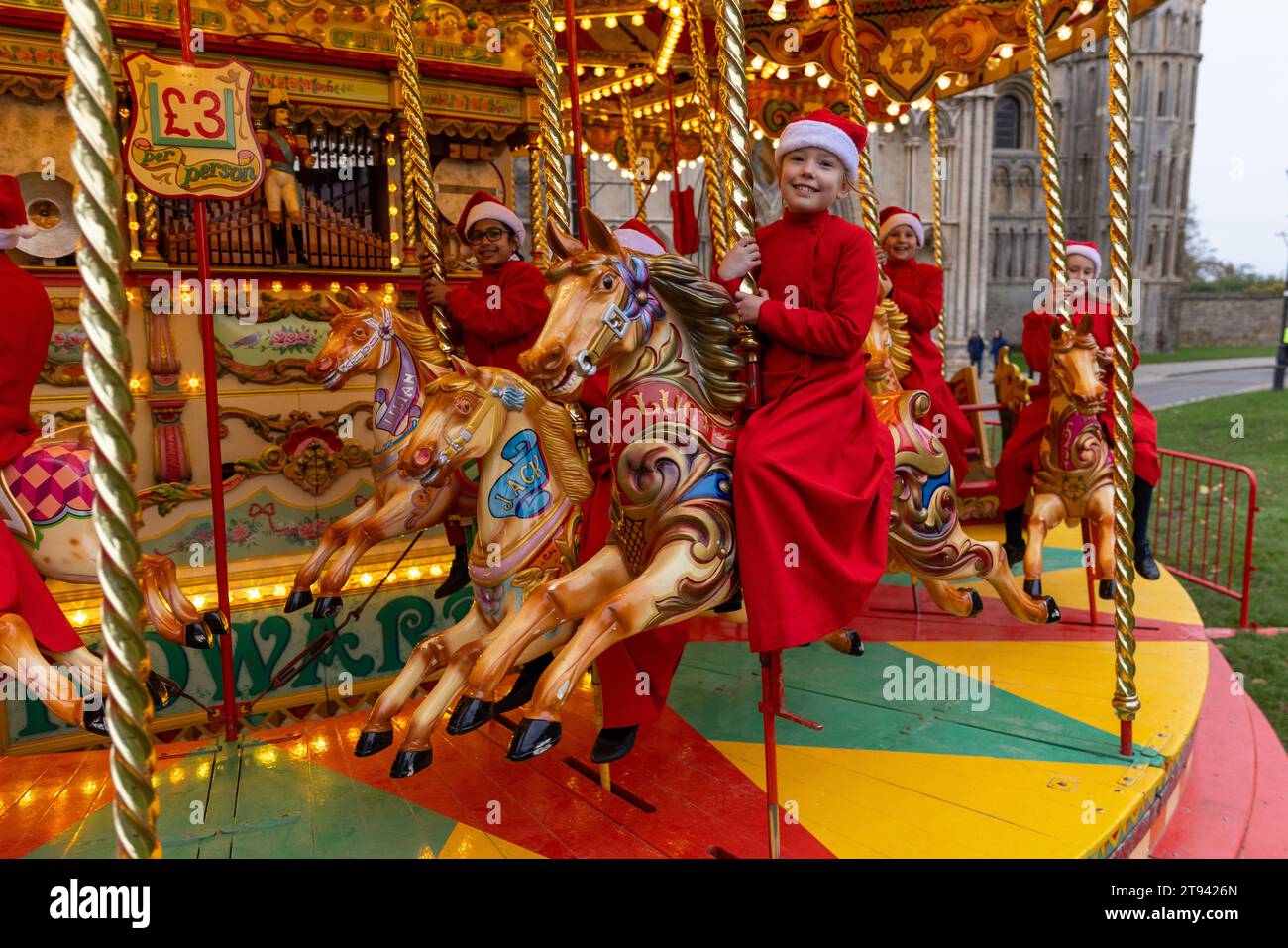 Choristers from Ely Cathedral going for a spin on the traditional ...