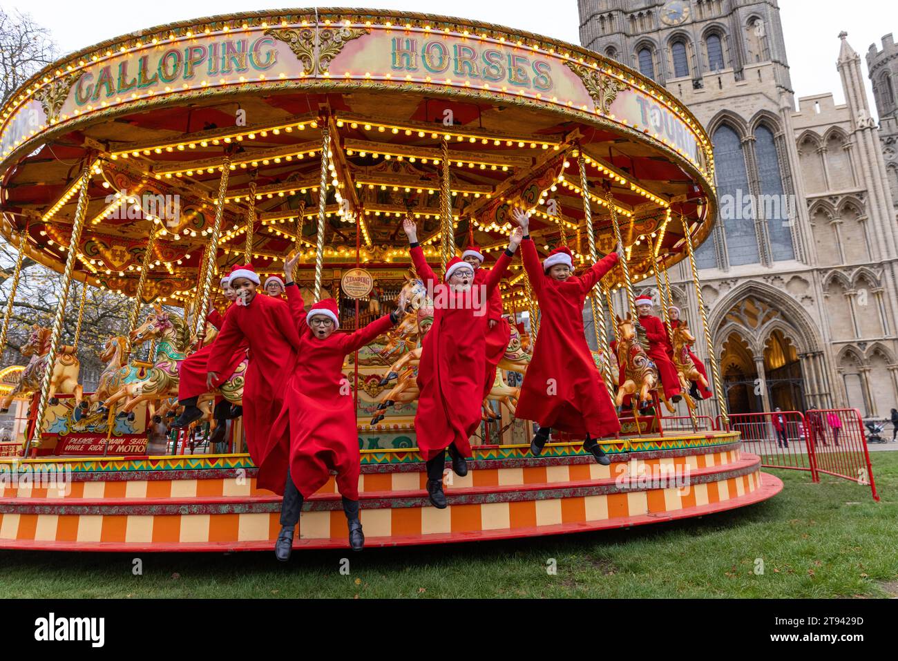 Choristers from Ely Cathedral going for a spin on the traditional ...