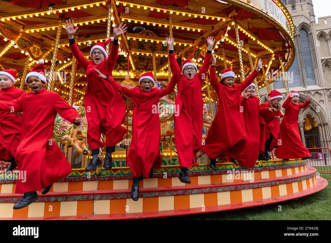 Choristers from Ely Cathedral going for a spin on the traditional ...