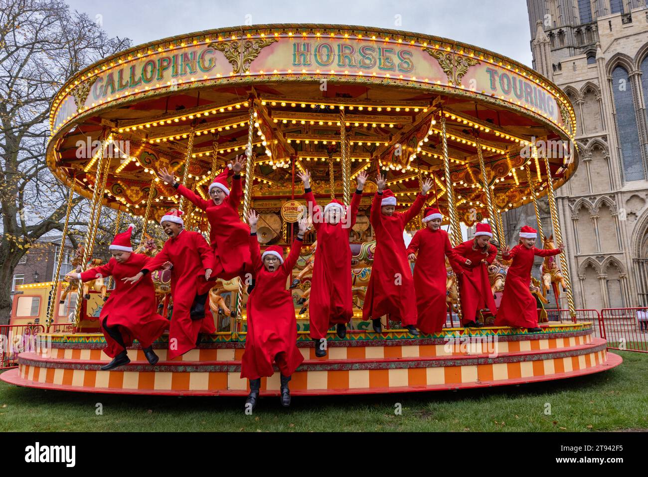 Choristers from Ely Cathedral going for a spin on the traditional ...