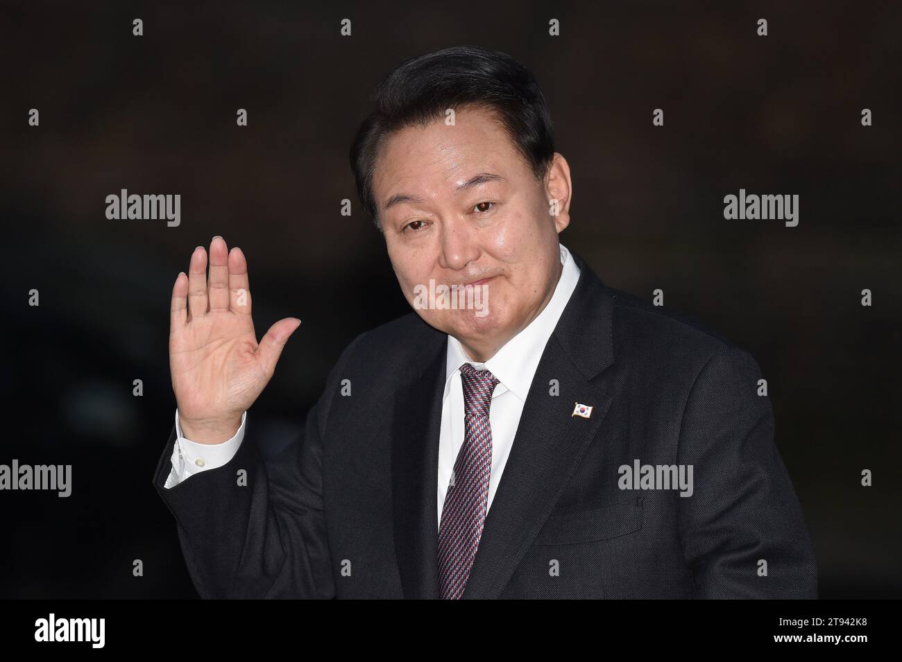 London, UK. 22nd Nov, 2023. Yoon Suk Yeol, the President of South Korea ...