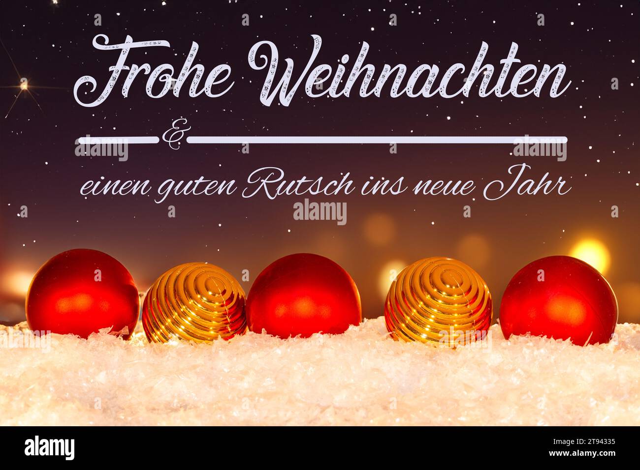 Christmas card with Christmas greetings and New Year's greetings in ...