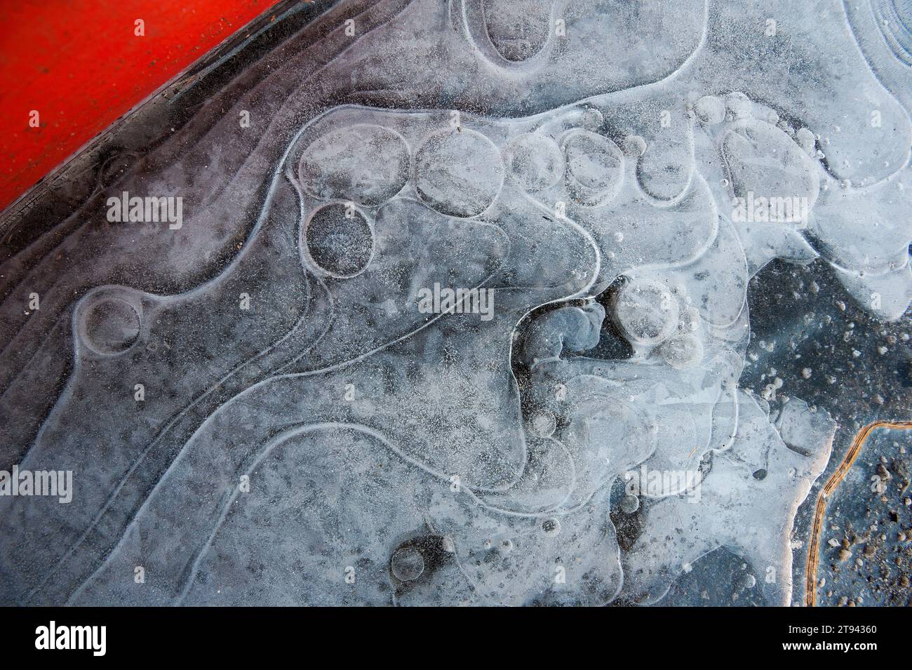 Ice pattern in winter Stock Photo - Alamy