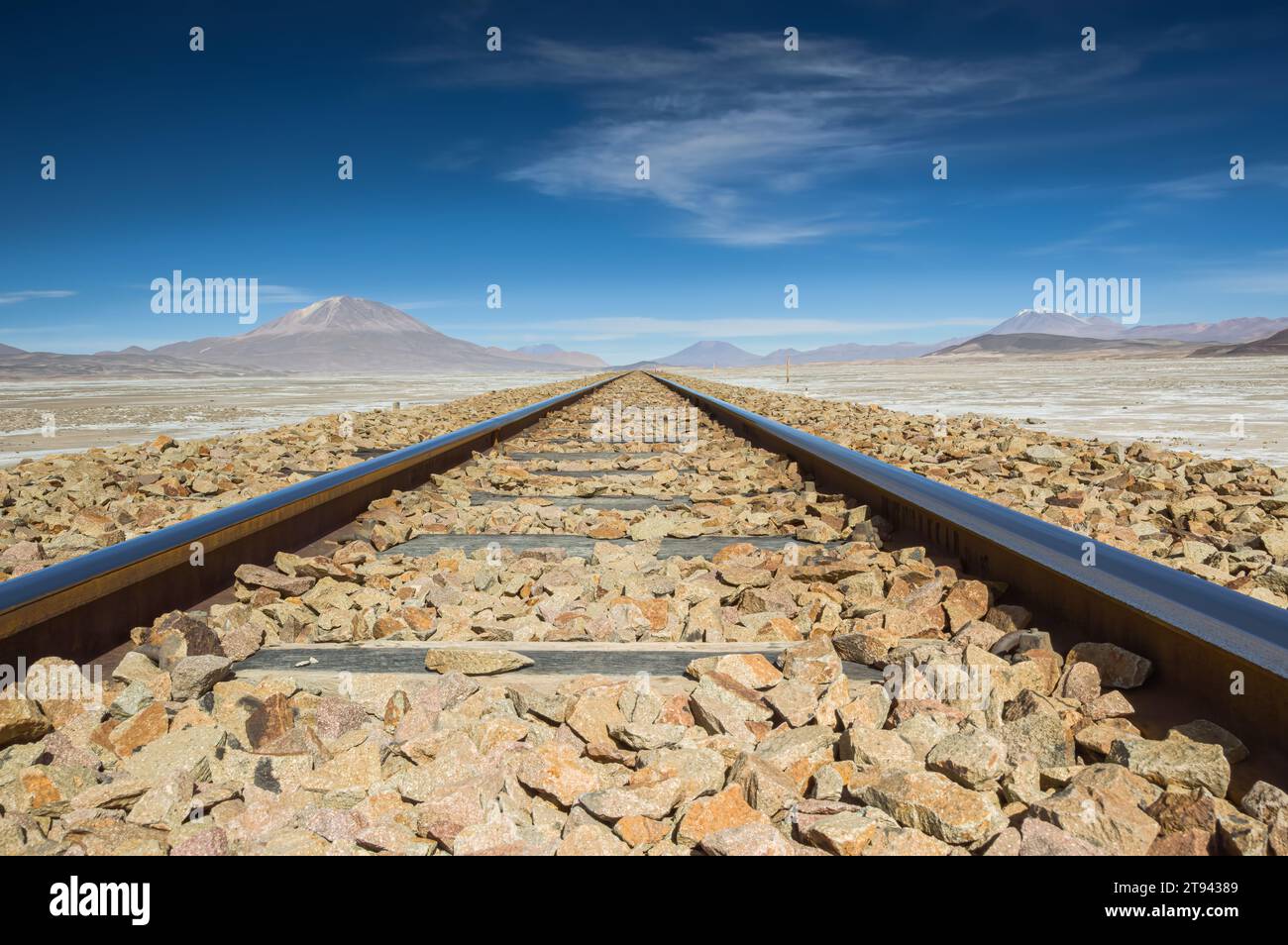 The railroad track Uyuni to Antofagasta, Bolivia Stock Photo - Alamy