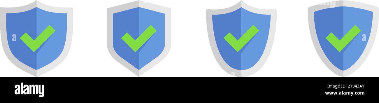 Shield check mark logo icon set. Safety icon set. Vector illustration Stock Vector Image & Art ...
